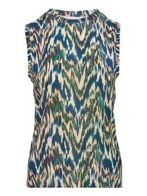 Ulla Johnson Ines Printed Sleeveless Vest - Blue