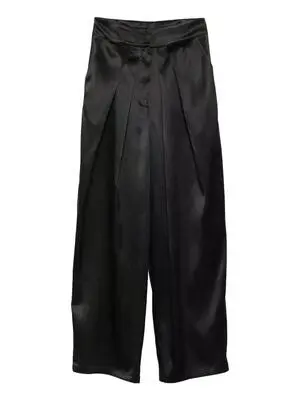 RHIZOME Taffeta Pleated Trousers - Black