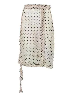 Rokh Polka-dot Midi Skirt - Neutrals