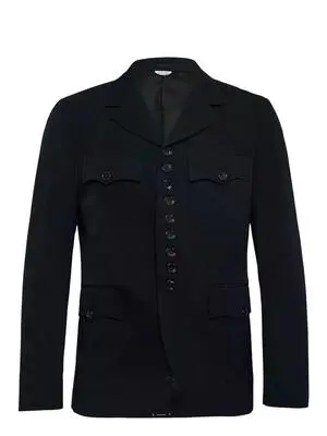 Comme Des Garçons Button-up Wool Jacket - Black