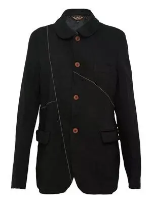 BLACK COMME DES GARÇONS Gabardine Trimmed Jacket - Black