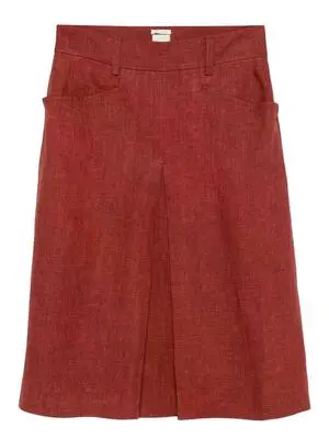 Massimo Alba Regina Pocket Midi Skirt - Red
