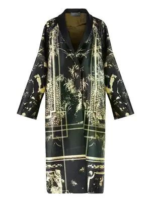 Alberta Ferretti Brocade Cape - Black