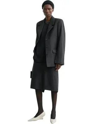 TOTEME Twill Suit Jacket - Charcoal Melange
