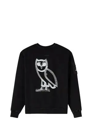 OVO X Playstation Wireframe Owl Crewneck Sweatshirt - Black