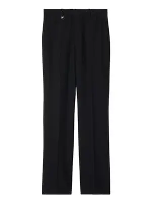 Burberry Wool Mohair Tailored Trousers - Black