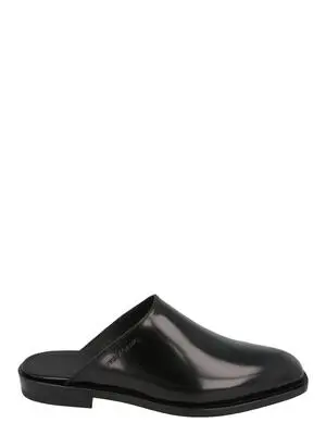 FERRAGAMO Gasco Leather Mules X Wide - Black