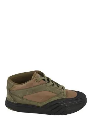 Givenchy Suede Trimmed Mid-top Sneakers - Olive Green