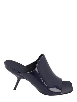 FERRAGAMO Patent Era Mule Heels - Blue