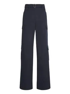 Claudie Pierlot Cotton Gabardine Cargo Trousers - Blue