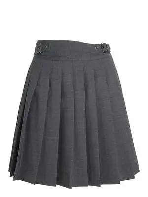 Claudie Pierlot Wool-blend Pleated Mini Skirt - Grey