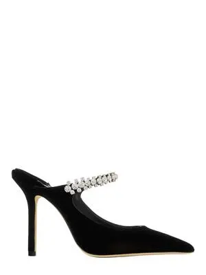 JIMMY CHOO Bing 100 Velvet Mules - Black