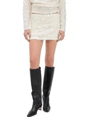 BAILEY ROSE Sequin Mini Skirt - Champagne
