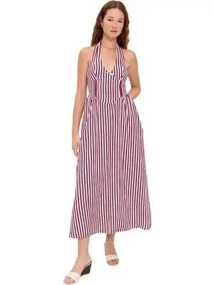 SEVEN WONDERS Calianna Midi Dress - Burgundy Stripe