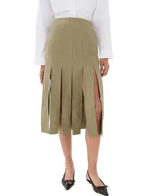 Simone Rocha Paneled Slit Midi Skirt - Stone
