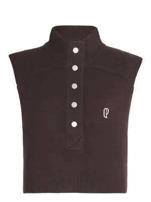 Claudie Pierlot Embroidered-logo Sweater Vest - Brown