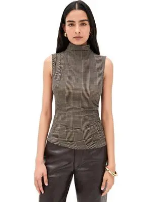 Veronica Beard Mylie Sleeveless Top - Dark Acorn Multi