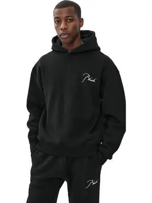 Rhude Classique Side Zip Pullover Hoodie - Black/ White