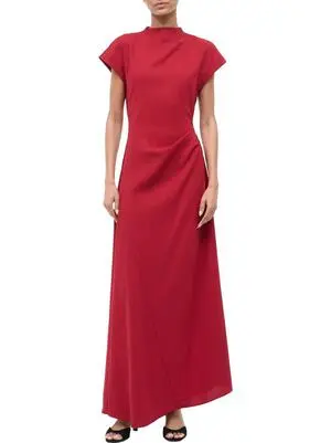 Staud Zaya Dolman Sleeve Maxi Dress - Pomegranate