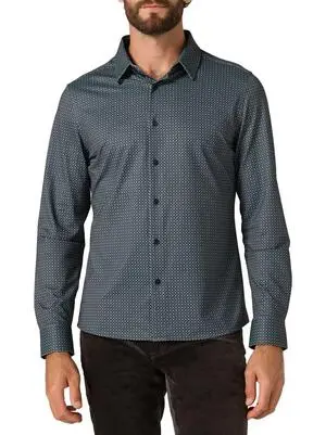 7 Diamonds Warren Wrinkle Resistant Performance Button-up Shirt - Olive