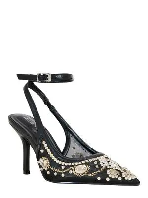 AZALEA WANG Ankle Strap Pointed Toe Pump - Black Multi