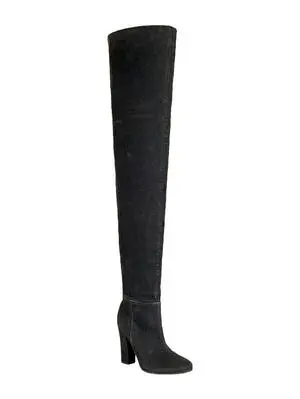 AZALEA WANG Nanette Thigh High Boots - Black
