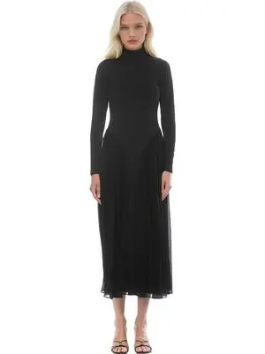 ALEXIA ADMOR Odette Mockneck Midi Dress - Black