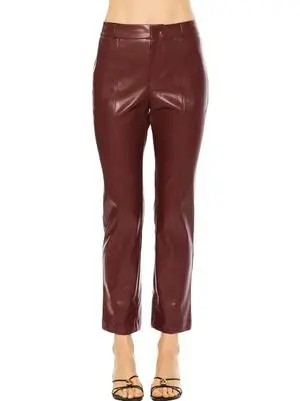 ALEXIA ADMOR Lior Vegan Leather Pants - Burgundy