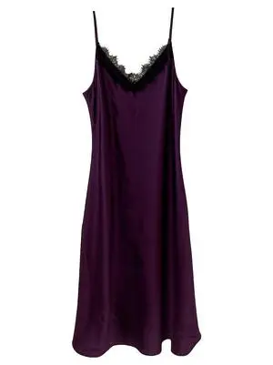 Baacal Eva Lace Slip Dress - Plum/black
