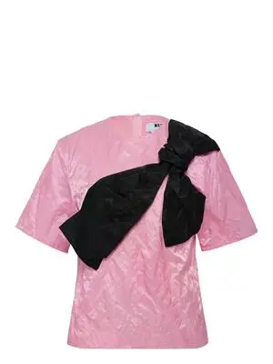 MSGM Ribbon Detail Blouse - Pink