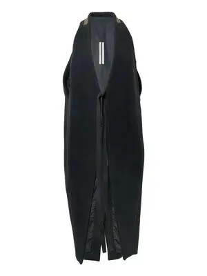 Rick Owens Sleeveless Coat With Tie Detail - Black