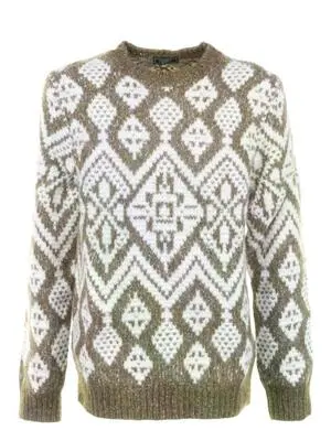 Peserico Geometric-pattern Sweater - Brown