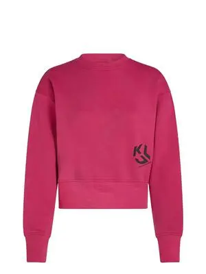 Karl Lagerfeld Monogram-print Crew-neck Sweatshirt - Pink