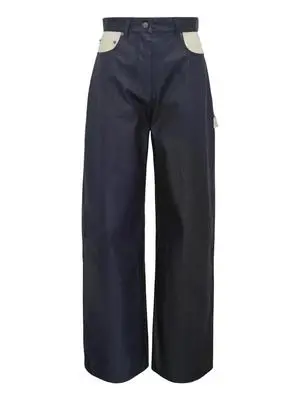 LEE MATHEWS Henry Panelled Trousers - Blue