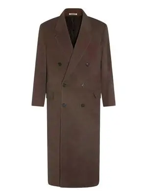 Auralee Virgin Wool Double-breasted Coat - Brown