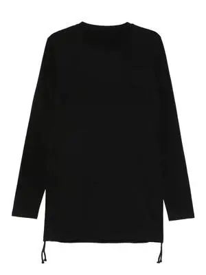 NOMEN NESCIO Long-sleeve T-shirt With Drawstring Detail - Black