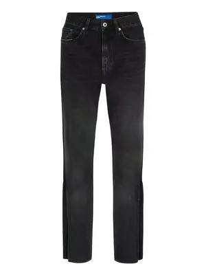 Karl Lagerfeld Split-hem High-rise Jeans - Black