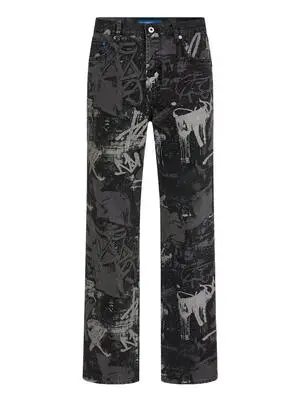 Karl Lagerfeld Five-pocket Jeans With Graphic Print - Black