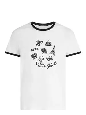 Karl Lagerfeld Graphic-print Charms Ringer T-shirt - White
