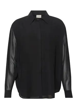 Calvin Klein Sheer-panel Shirt - Black