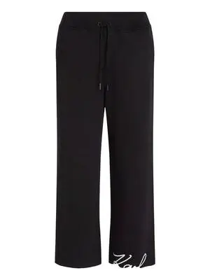 Karl Lagerfeld Signature Hem Track Pants - Black