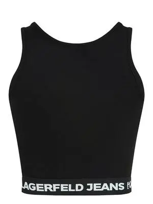 Karl Lagerfeld Logo-tape Tank Top - Black