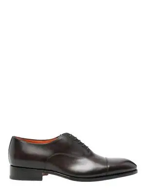 Santoni Leather Oxford Shoes - Brown