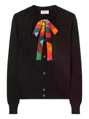 Emilio Pucci Printed Silk-twill Cardigan - Black