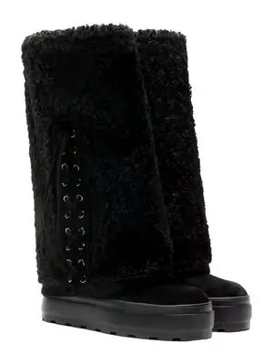 Casadei Lace-up Platform Boots - Black