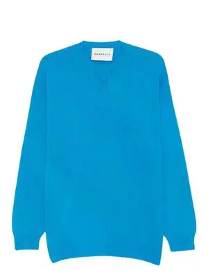 AMARANTO Stitched Crewneck Sweater - Blue