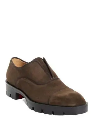 CHRISTIAN LOUBOUTIN Alpha Lion Cap-toe Slip-on - Cafe