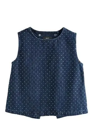 NEXT Diamante Denim Shirt - Blue