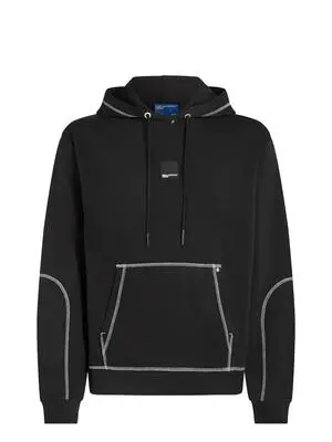Karl Lagerfeld Contrast-stitch Hoodie - Black