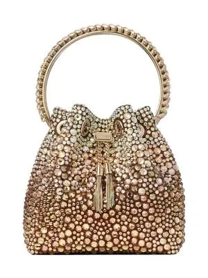 JIMMY CHOO Crystal-embellished Mini Bag - Gold